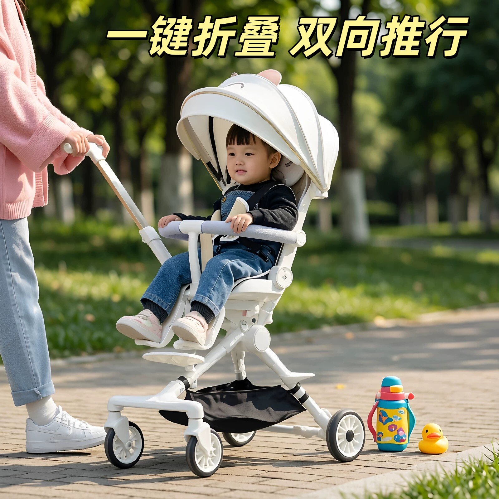 溜娃神器高景观宝宝轻便双向儿童婴儿手推车一键折叠可坐可躺单杆