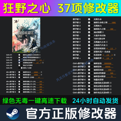 狂野之心 修改器 Steam辅助epic电脑正版工具科技 不含游戏