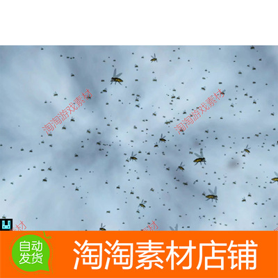 Unity3d Fly Particle System 1.0 昆虫飞虫蚊子游戏粒子特效素材