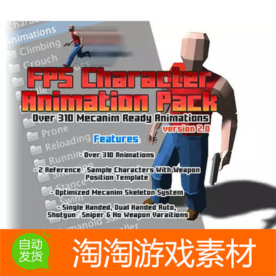 Unity3d FPS Character Animation Pack 2.0a FPS角色人物动画包