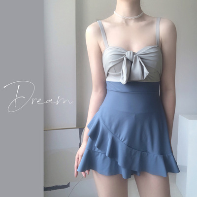 蜜dream泳衣女夏保守连体裙式