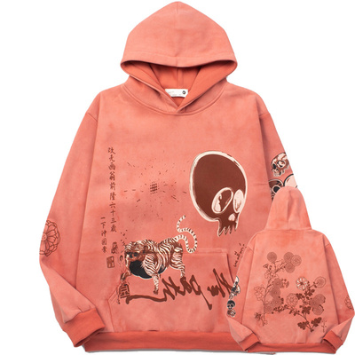 美式潮牌travis scott日本演唱会周边cactus jack复古连帽卫衣男