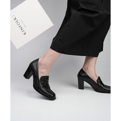 Fermina 法式轻复古单鞋女粗跟通勤风高跟鞋简约软面单鞋新款女鞋