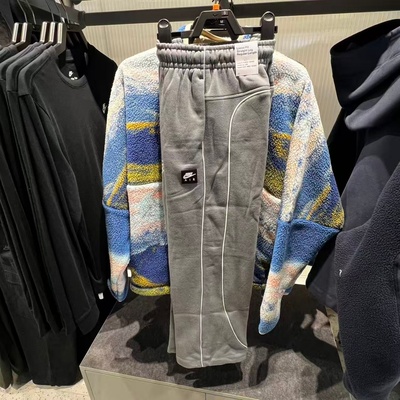 NIKE耐克男裤26春新款刺绣AIR印花针织长裤宽松直筒裤 IF1285-084