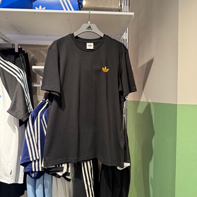 Adidas阿迪达斯三叶草26夏季新款男女后背印花运动短袖T恤LE7353