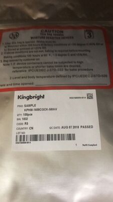 KINGBRIGHT今台LED KPHM-1608CGCK-5MAV 0603绿色灯珠 原仓储可订