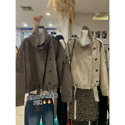 一善服饰爆款升级韩系复古氛围感立领保暖羽绒服外套(配腰带)8791