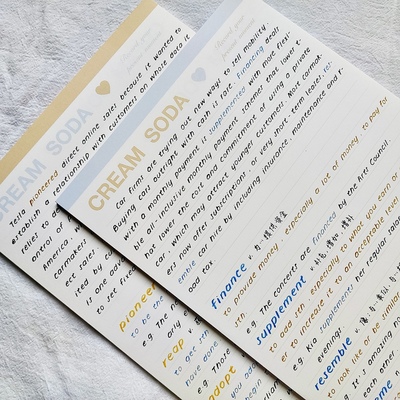 CREAMSODA奶油苏打拍纸本学习纸便签笔记本文具ins风芒果夹心信纸