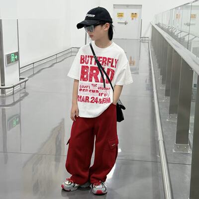 2026夏季青少年休闲字母短袖儿童印花T恤3603