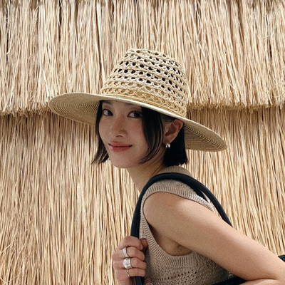 法式拉菲草镂空大檐防晒帽子女夏