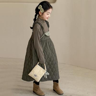 韩国童装女童秋冬加厚夹棉连衣裙