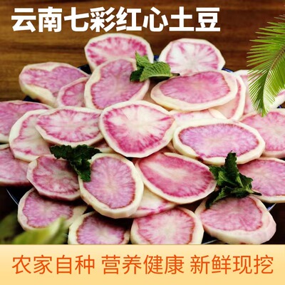云南七彩花心土豆新鲜马铃薯