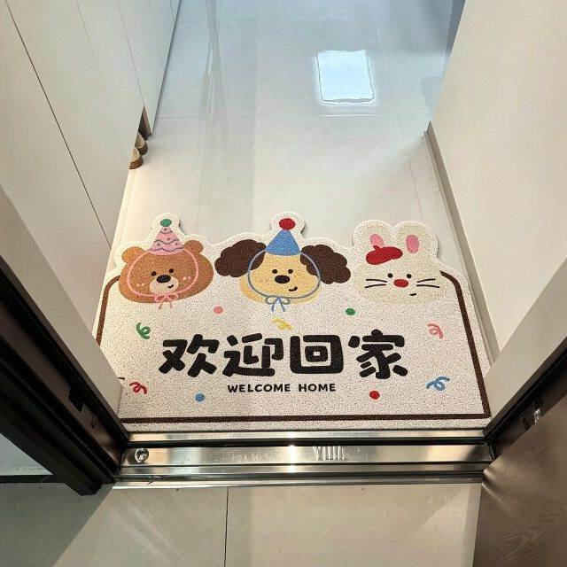 欢迎回家入户门地垫丝圈进门口家用脚垫子耐脏免洗防滑可爱2026新