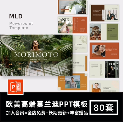 PPT模板静态企划产品作品集毕业答辩复试排版高逼格莫兰迪配色ppt