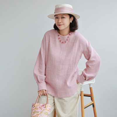 25早春百搭圆领长袖长袖上衣