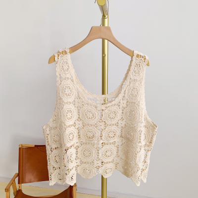 C5770圆领钩花马甲