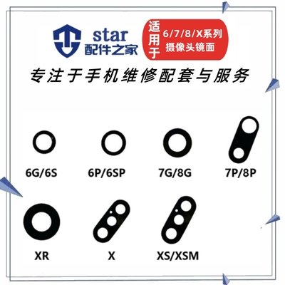适用 7G摄像头镜片7代 8 7plus X XS XR XSMAX 照相机镜面镜头盖