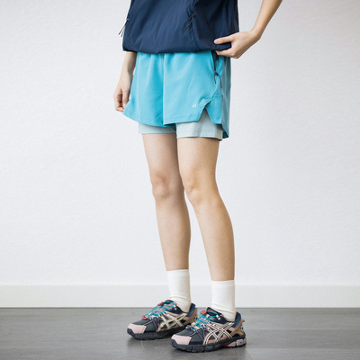 2025夏季户外运动速干假两件短裤跑步防走光宽松网球五分裤男女