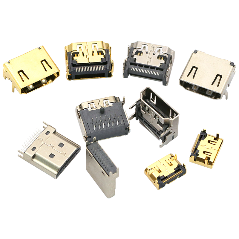 HDMI高清连接器公头夹板式母座 1.6夹板公头HDMI插头普通镀金19P_虎窝淘