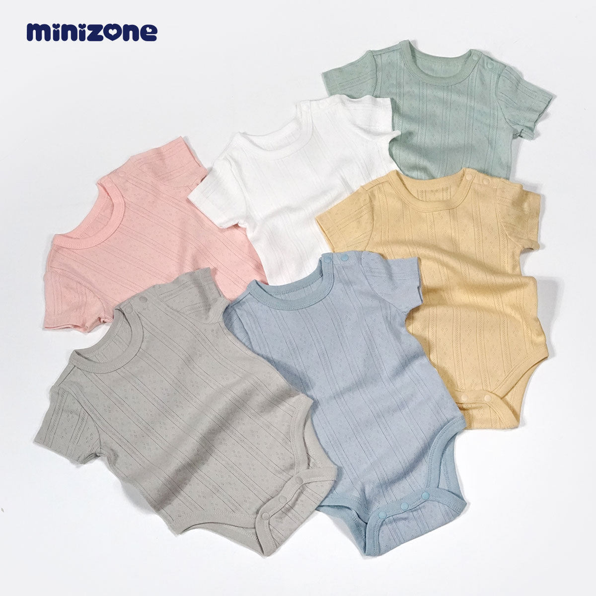 minizone婴儿短袖连体衣夏季新款包屁衣宝宝纯棉三角哈衣薄款爬服