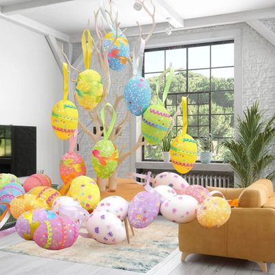 6-Pack Easter Foam Egg Pendants DIY Holiday Home Party Scene