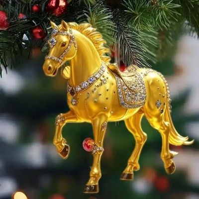 Exquisite 2D Acrylic Horse Car Rearview Mirror Pendant Backp