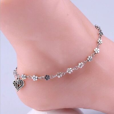 New Fashion Foot Chain an Silver Hollow Plum Daisy Flowers H