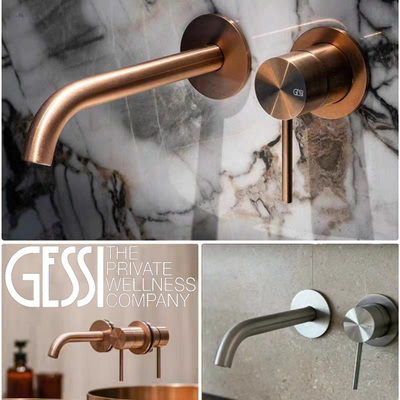 意大利GESSI暗装预埋水龙头面盆洗脸盆冷热全铜内嵌入墙式水龙头