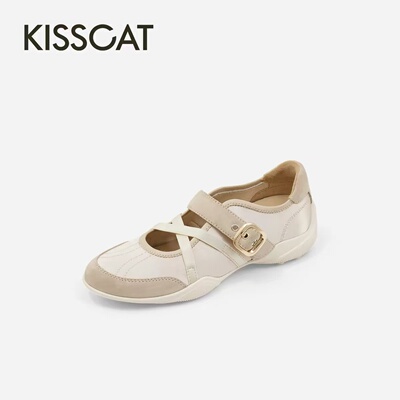 KISSCAT接吻猫运动玛丽珍26新夏透气平底芭蕾德训鞋K76367A-52