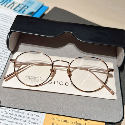 纯钛超轻圆框适配高度数小脸小框近视眼镜架女宝骏27010