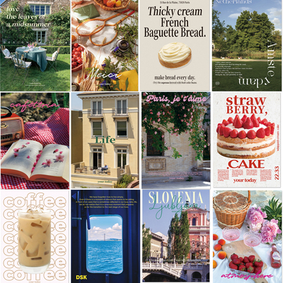 欧美复古白牛皮纸海报唯美装饰贴纸餐厅宿舍建筑装饰画墙贴背景画