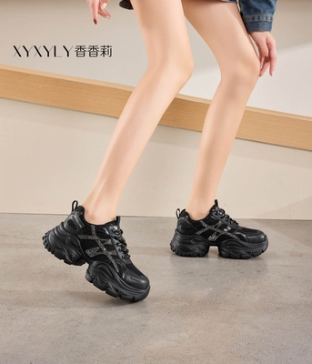 香香莉女鞋2026春季新款33610厚底老爹鞋女百搭舒适透气休闲运动