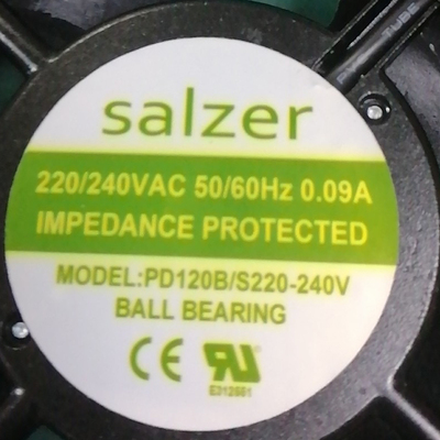 salzer AC 220V 0.09A PD120B/S 120x120x38mm 12厘米轴流风扇