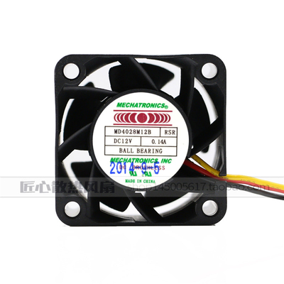 MECHATRONICS 12V 0.14A MD4028M12B 4028 交换机电源4cm静音风扇