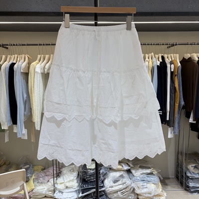 2026春季新款韩版田园风学院百搭休闲荷叶蛋糕半身裙女51273