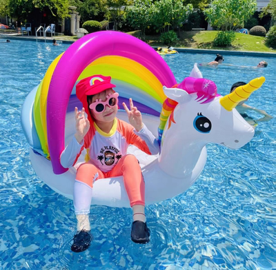 遮阳水池充气泳池INTEX防晒浮船