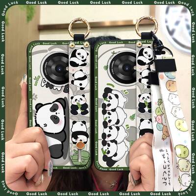 适用TCL Suixuetang M1/随学堂M1/OneTouch T615N手机壳情侣硅胶国宝卡通液态熊猫全包指环动漫软壳创意腕带