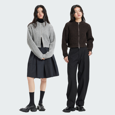 APPENDAGE新款拉链短开衫