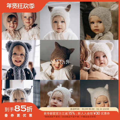85Z补货Little bambolina FW25 儿童宝宝手工羊毛帽动物帽保暖