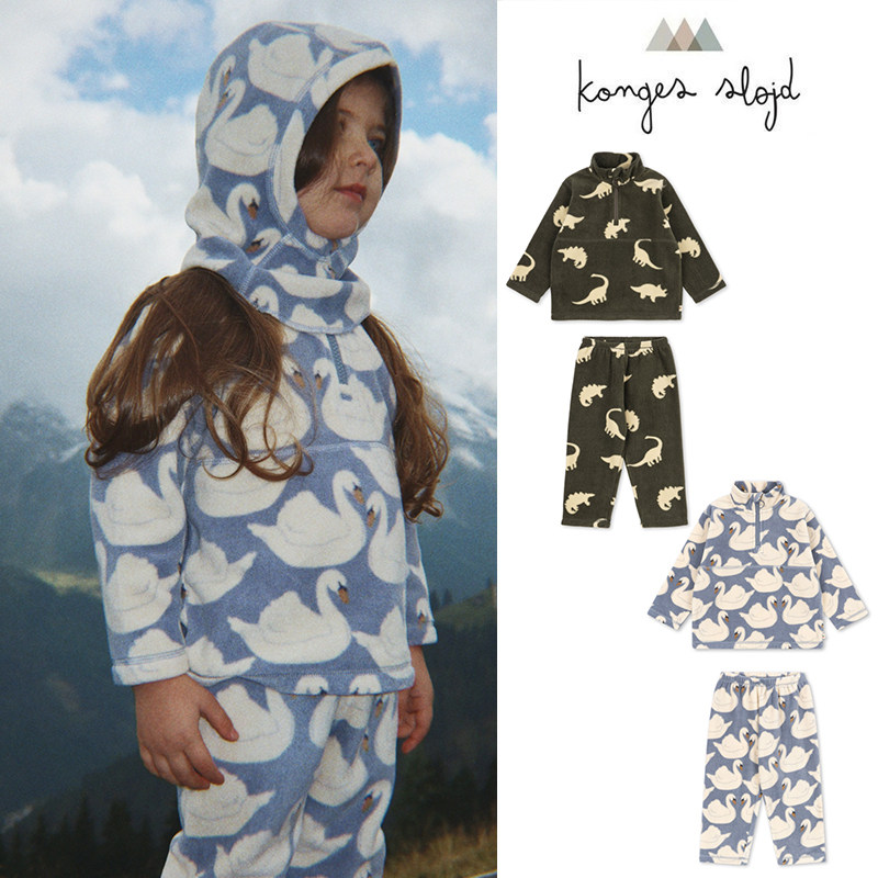 Little 丹麦Konges Slojd FW26儿童抓绒套装上衣裤子