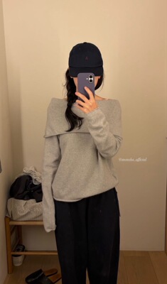 现货PREON工厂自制秋冬新款薄羊毛休闲高级一字肩针织上衣monoha