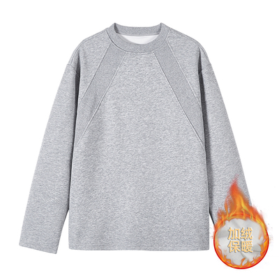 3千曼巴棉280g2026春款加绒解构拼接长袖T恤白底 T2598-JR 特P19