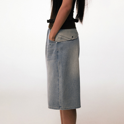 CONP 25SS “星河”尼龙拼接牛仔中裤