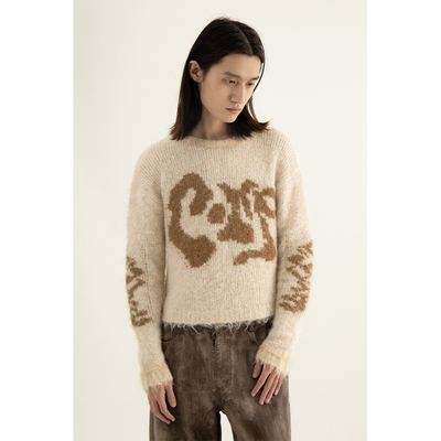 CONP圆领印记羊毛毛衣