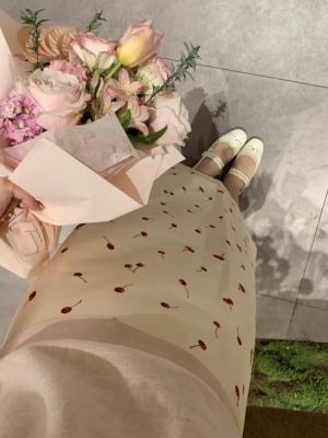 半裙樱桃印花可爱气质