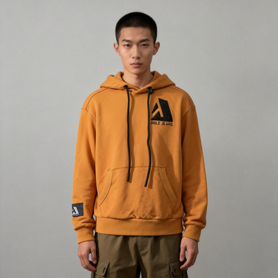 秋冬加厚美式刺绣连帽卫衣男女