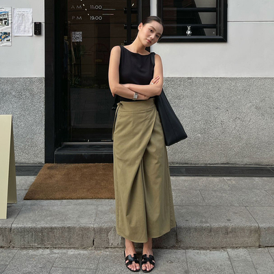 PURITY YH 小众韩版2025夏季半身裙女高腰不规则百搭显瘦A字裙