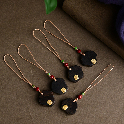 沉香扎基拉姆手机挂链 搭配朱砂 菱镁矿 TY1752