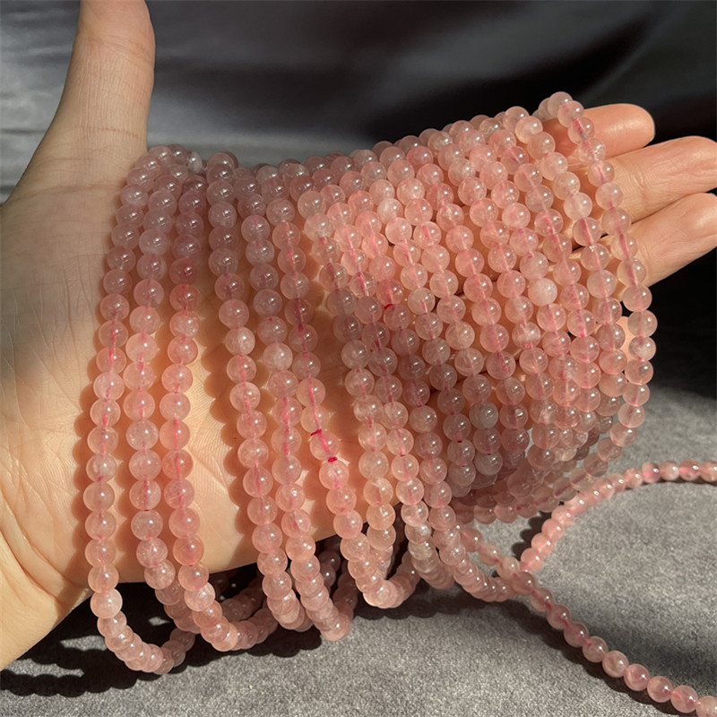 天然老矿马粉三圈手链深粉色进口马达加斯加粉晶 XL103_虎窝淘