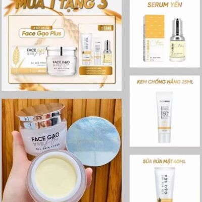 面霜Kem face gao 15g +serum yen+Srm +chong nang mo tham sam